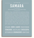 Samara Personalized Name Meaning Art Prints – Name Stories