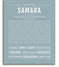 Samara Personalized Name Meaning Art Prints – Name Stories