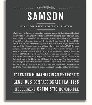 Samson | Name Art Print – Name Stories
