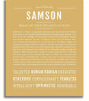 Samson Personalized Name Meaning Art Prints – Name Stories
