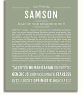 Samson Personalized Name Meaning Art Prints – Name Stories