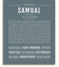 Samual Personalized Name Meaning Art Prints – Name Stories