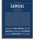 Samual Personalized Name Meaning Art Prints – Name Stories
