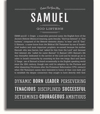 Samuel Personalized Name Meaning Art Prints – Name Stories