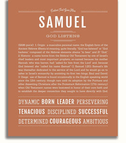 Samuel Personalized Name Meaning Art Prints – Name Stories