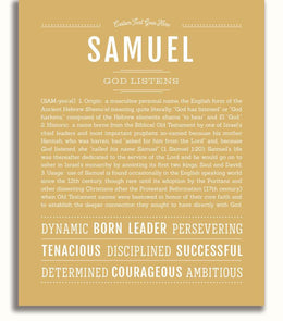 Samuel Personalized Name Meaning Art Prints – Name Stories
