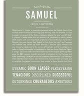 Samuel Personalized Name Meaning Art Prints – Name Stories
