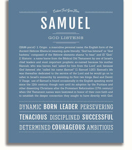 Samuel Personalized Name Meaning Art Prints – Name Stories