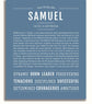 Samuel Personalized Name Meaning Art Prints – Name Stories