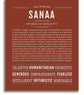 Sanaa Personalized Name Meaning Art Prints – Name Stories