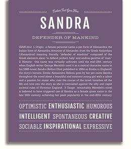 Sandra | Name Art Print – Name Stories