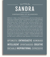 Sandra Personalized Name Meaning Art Prints – Name Stories