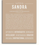 Sandra | Name Art Print – Name Stories