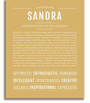 Sandra Personalized Name Meaning Art Prints – Name Stories