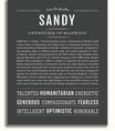 Sandy (female) | Name Art Print – Name Stories