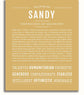 Sandy Personalized Name Meaning Art Prints – Name Stories