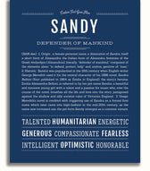 Sandy Personalized Name Meaning Art Prints – Name Stories