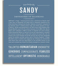 Sandy (female) | Name Art Print – Name Stories