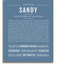Sandy Personalized Name Meaning Art Prints – Name Stories
