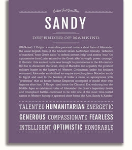 Sandy (male) | Name Art Print – Name Stories