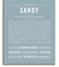 Sandy Personalized Name Meaning Art Prints – Name Stories