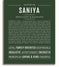 Saniya Personalized Name Meaning Art Prints – Name Stories