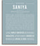 Saniya | Name Art Print – Name Stories