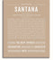 Santana (female) | Name Art Print – Name Stories