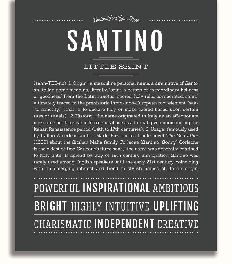 Santino | Name Art Print – Name Stories