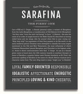 Sarafina Personalized Name Meaning Art Prints – Name Stories