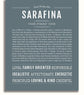Sarafina Personalized Name Meaning Art Prints – Name Stories