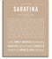 Sarafina Personalized Name Meaning Art Prints – Name Stories