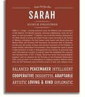 Sarah Personalized Name Meaning Art Prints – Name Stories