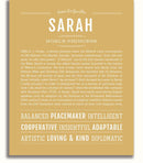 Sarah Personalized Name Meaning Art Prints – Name Stories