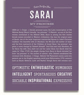Sarai | Name Art Print – Name Stories
