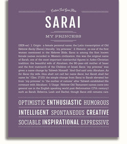 Sarai | Name Art Print – Name Stories