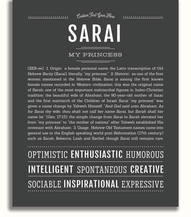 Sarai | Name Art Print – Name Stories
