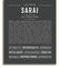 Sarai | Name Art Print – Name Stories