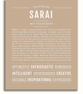 Sarai | Name Art Print – Name Stories