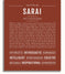 Sarai Personalized Name Meaning Art Prints – Name Stories