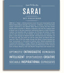 Sarai | Name Art Print – Name Stories