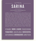 Sarina | Name Art Print – Name Stories