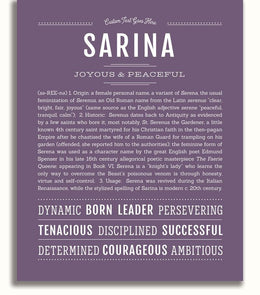 Sarina | Name Art Print – Name Stories