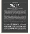 Sasha | Name Art Print – Name Stories