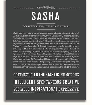 Sasha | Name Art Print – Name Stories