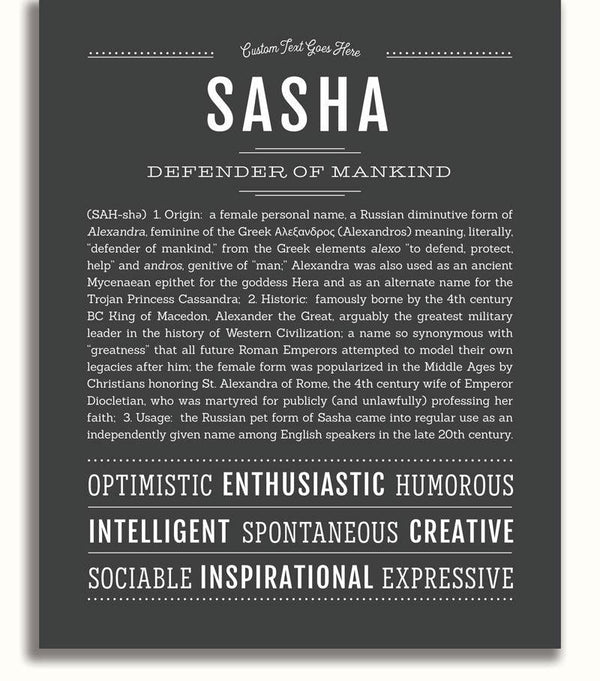 Sasha | Name Art Print - Personalized Custom Gifts – Name Stories