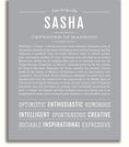 Sasha | Name Art Print – Name Stories