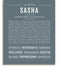 Sasha Personalized Name Meaning Art Prints – Name Stories