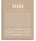 Sasha Personalized Name Meaning Art Prints – Name Stories