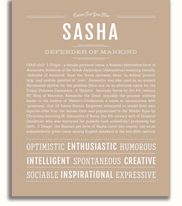 Sasha | Name Art Print – Name Stories